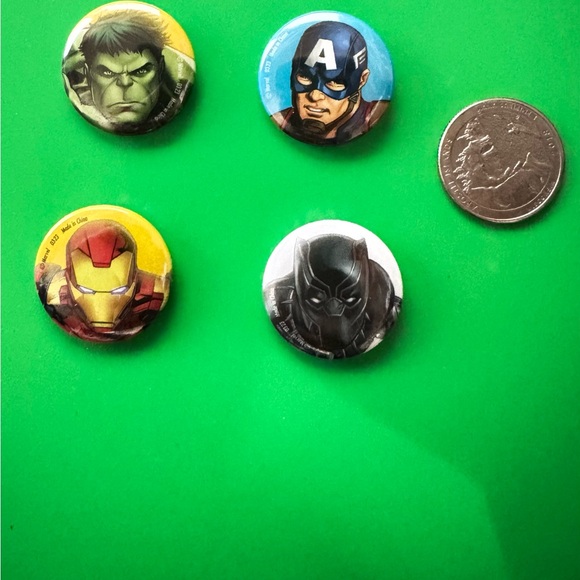 Marvel | Other | Marvel Superhero Button 4set | Poshmark